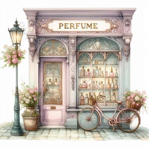 Watercolor Perfume Shop Clipart: High-res Jpgs (digital Download) - Etsy