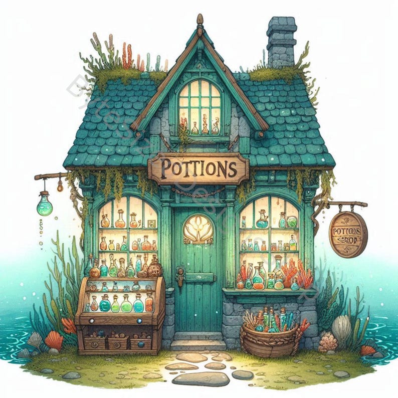 Potion Shop Clip Art Set 10 High Res Watercolor Jpgs for Junk ...