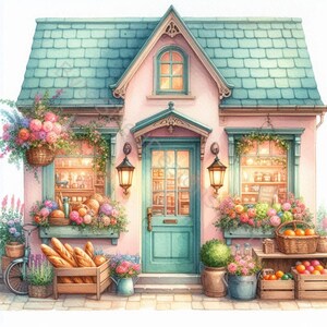 Watercolor Grocery Store Clip Art: High-res Jpgs (digital Download) - Etsy