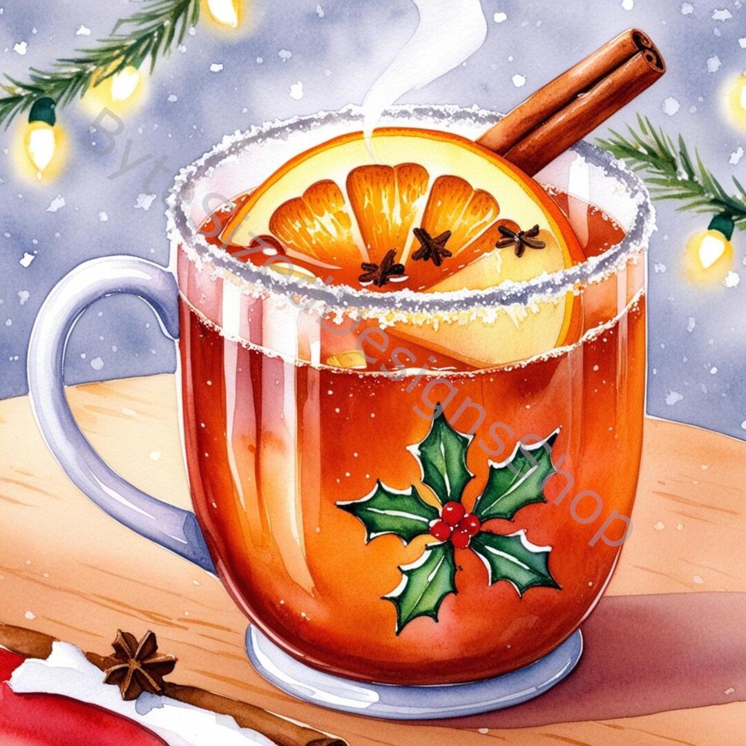 Christmas Drinks Watercolor Clip Art: Festive Treats (digital Download ...