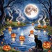 Watercolor Halloween Clip Art: Spooky Night Scene (digital Download) - Etsy