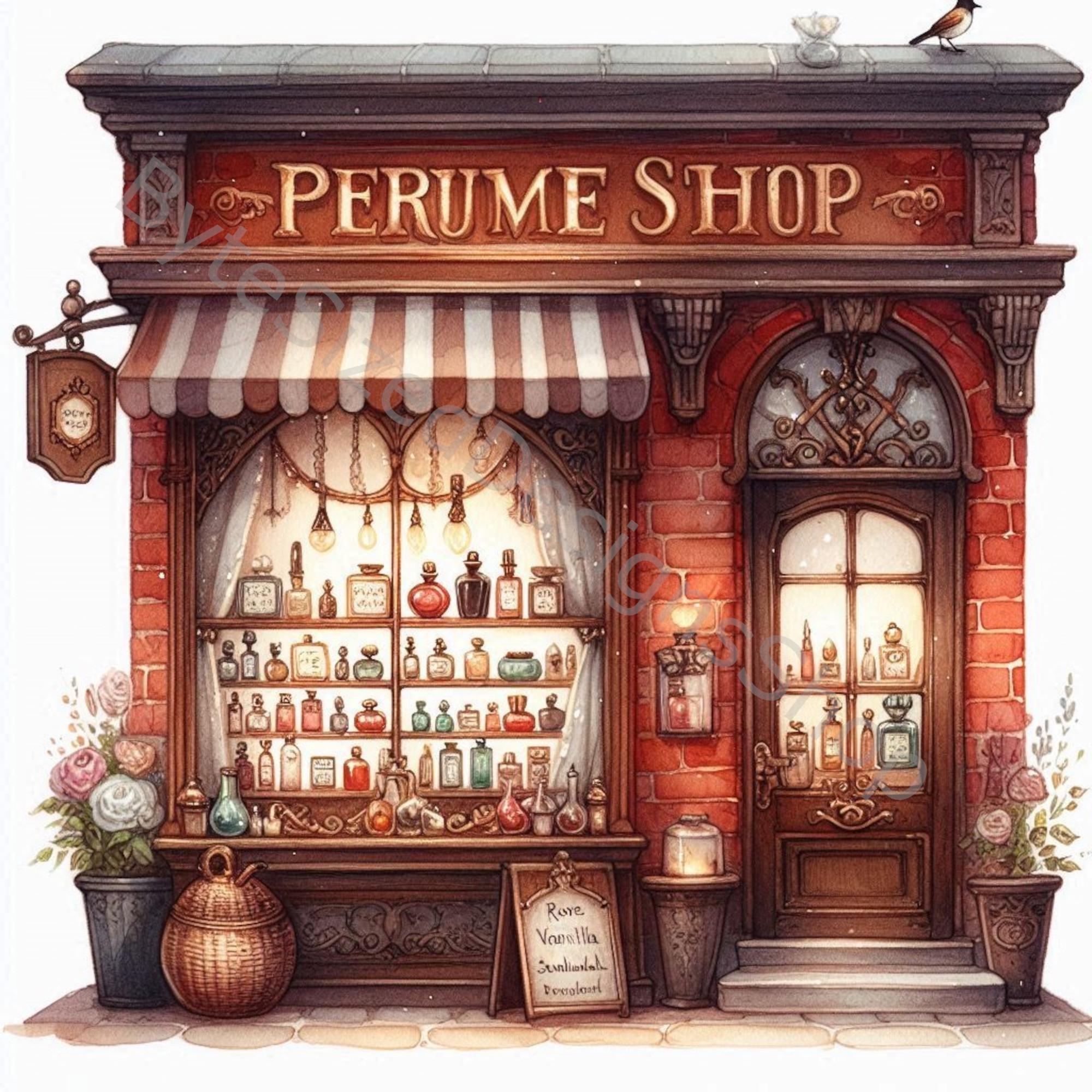 Watercolor Perfume Shop Clipart: High-res Jpgs (digital Download) - Etsy