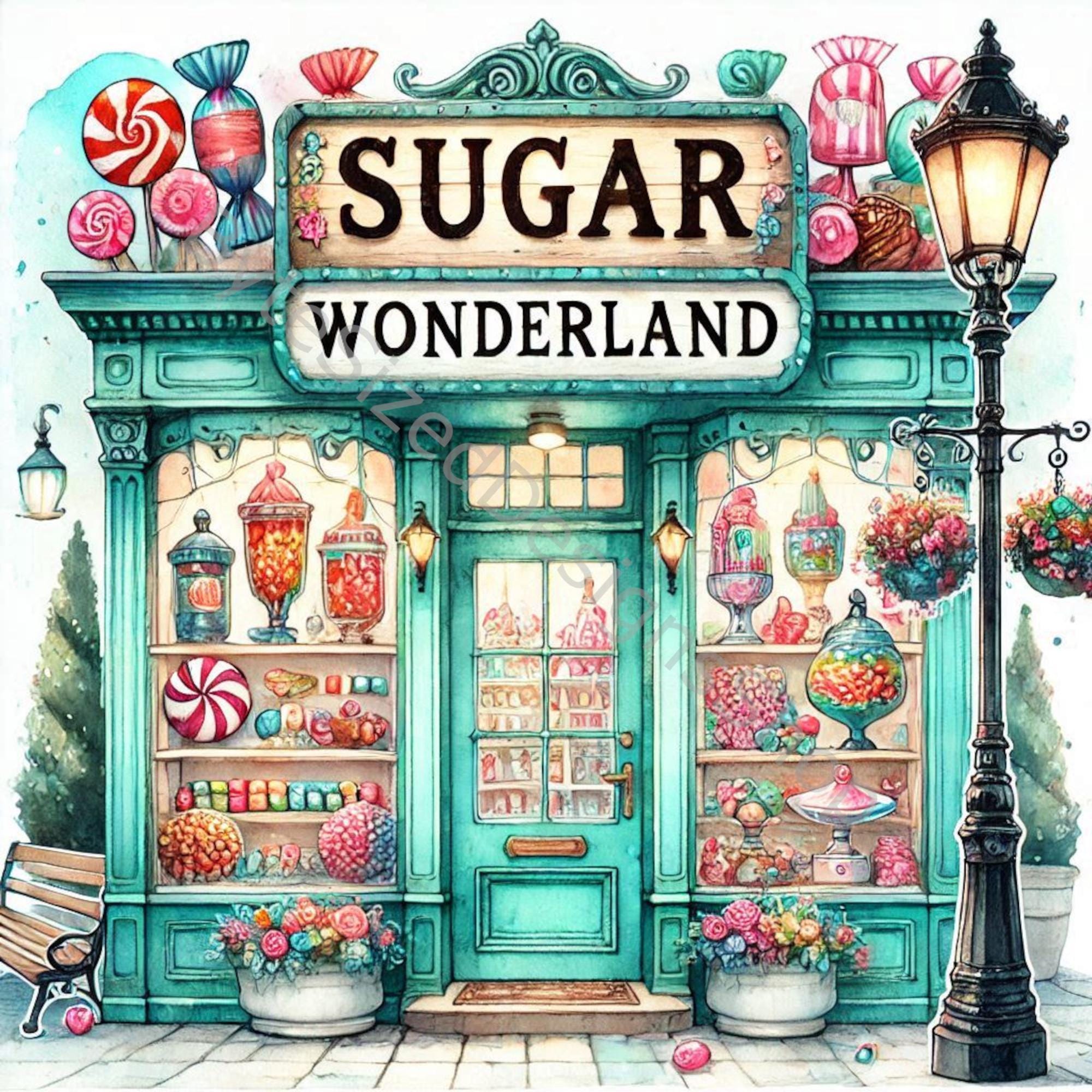 Candy Shop Clip Art Set 10 High Res Watercolor Jpgs for Junk Journaling ...