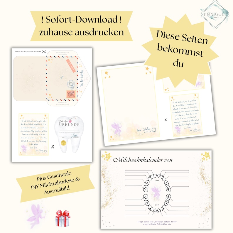Zahnfee Brief Zum Ausdrucken, Zahnfee Brief Vorlage Download, Zahnfee ...