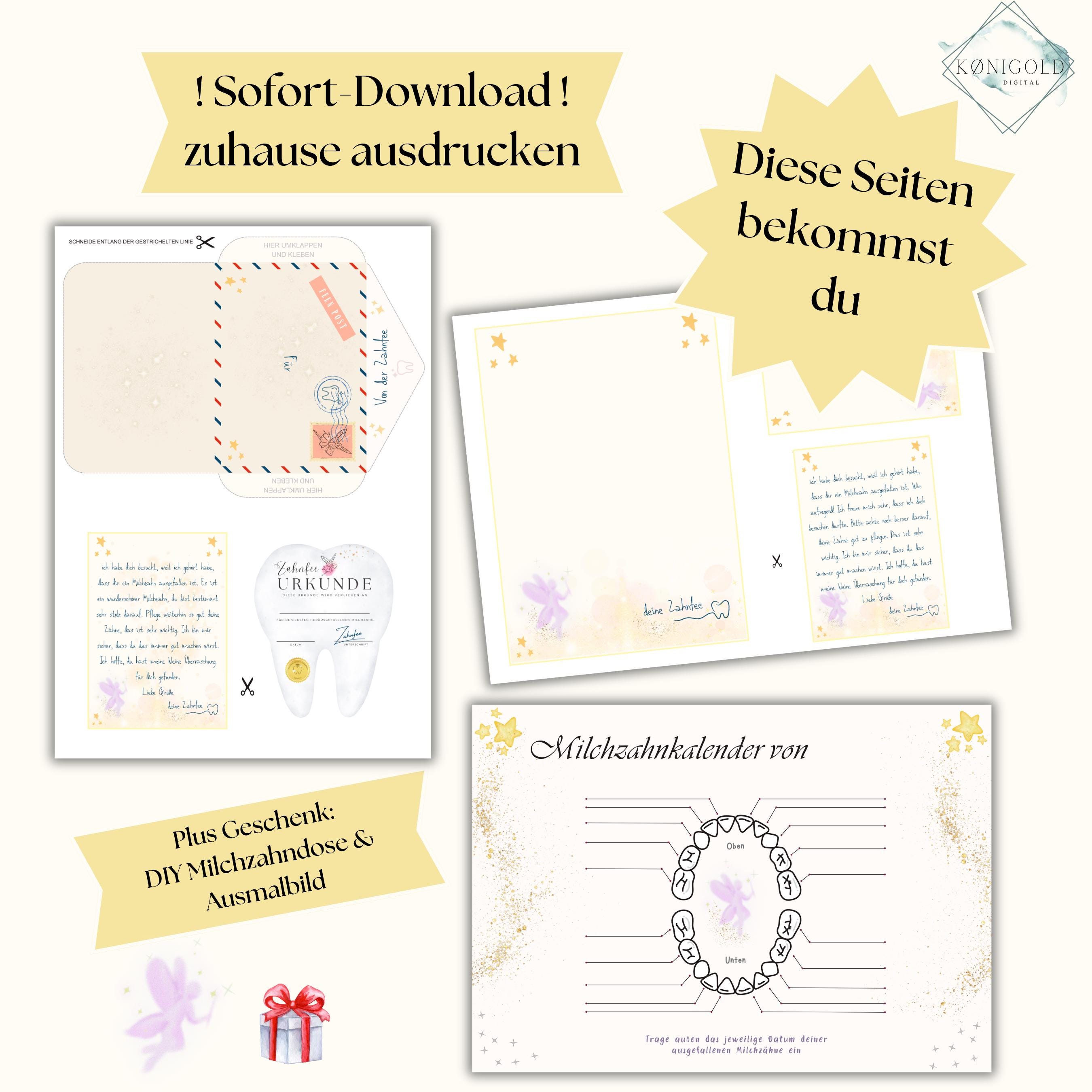 Zahnfee Brief Zum Ausdrucken, Zahnfee Brief Vorlage Download, Zahnfee ...