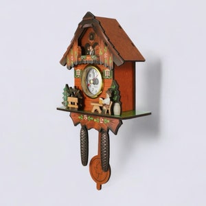Handcrafted Cuckoo Clock, Traditional Black Forest Style, Wooden Wall ...