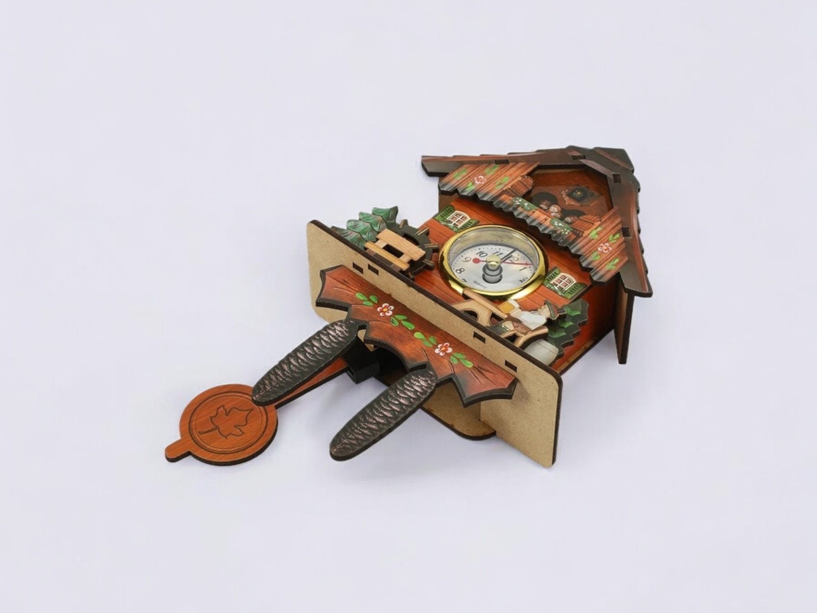 Handcrafted Cuckoo Clock, Traditional Black Forest Style, Wooden Wall ...