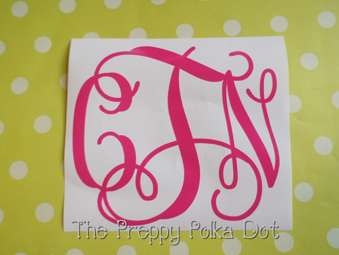 5 Custom Vine Monogram Decal - Etsy