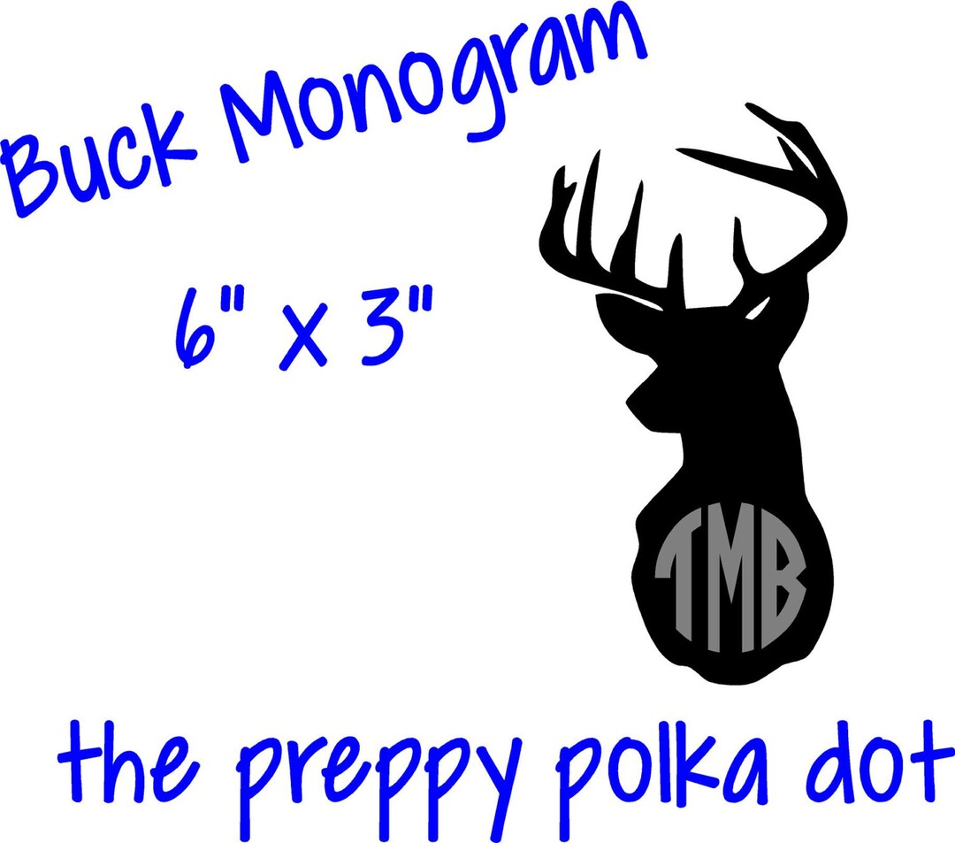 Buck Monogram Decal - Etsy