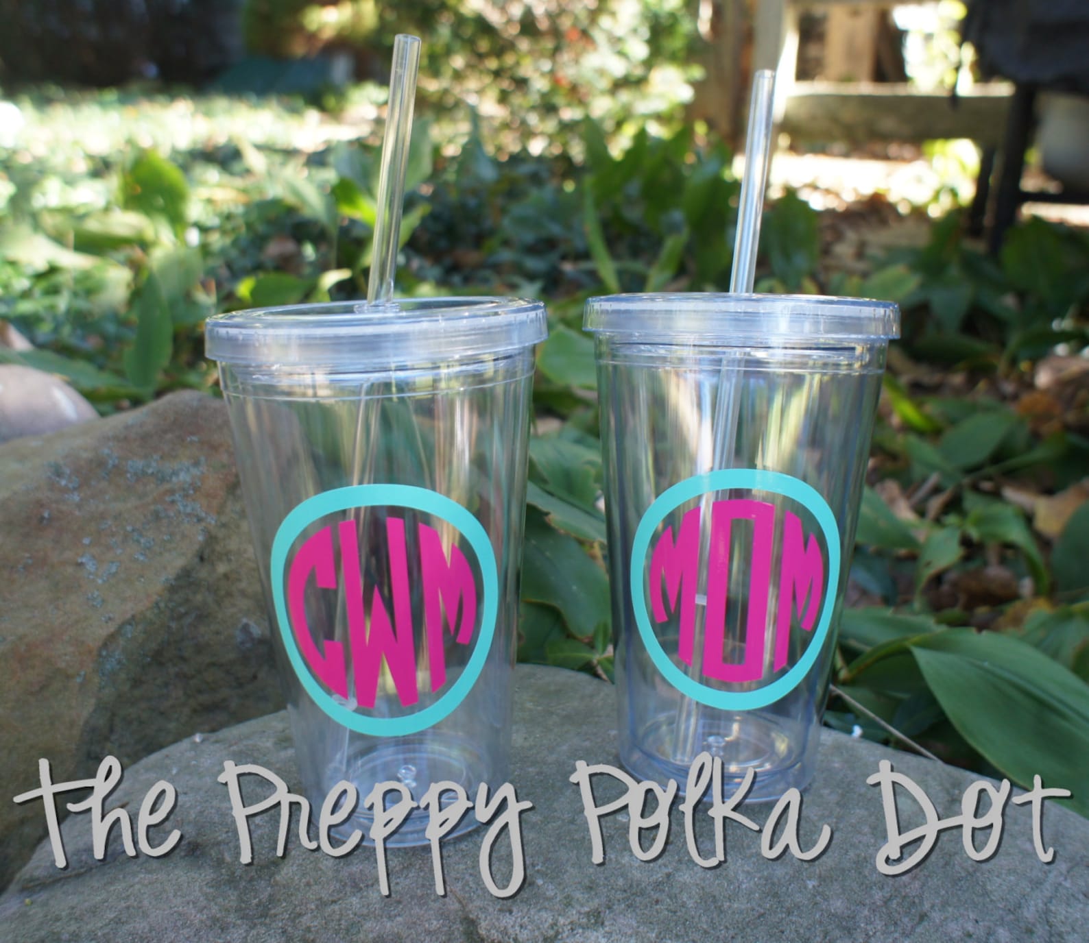 Personalized 16oz Acrylic Straw Cup With Monogram Simple - Etsy