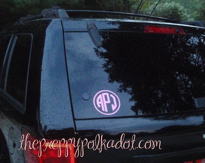 2 Preppy Vinyl Car Monogram Decal Sticker Initials - Etsy