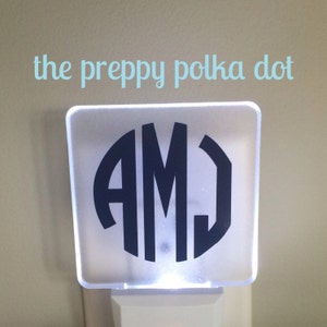Monogram Personalized LED Night Light - Etsy