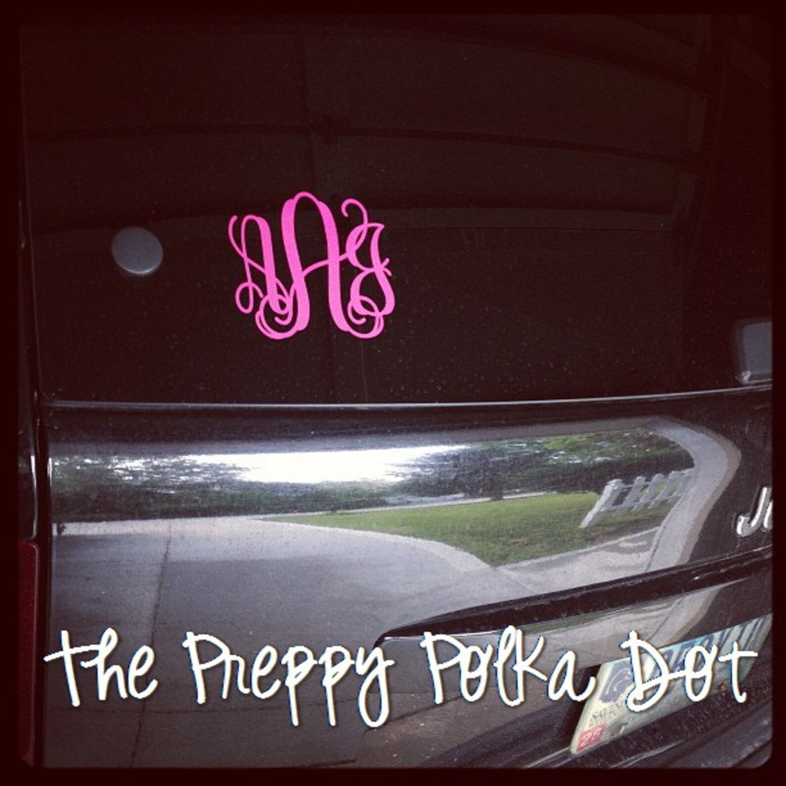 5 Preppy Monogram Vinyl Car Decal 45 Font Choices - Etsy