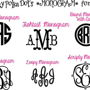 5 Preppy Monogram Vinyl Car Decal 45 Font Choices - Etsy