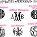 5 Preppy Monogram Vinyl Car Decal 45 Font Choices - Etsy