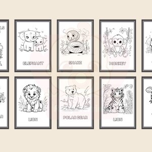 30 Wild Animal Coloring Pages for Kids, 30 Wild Animal Coloring Sheets ...