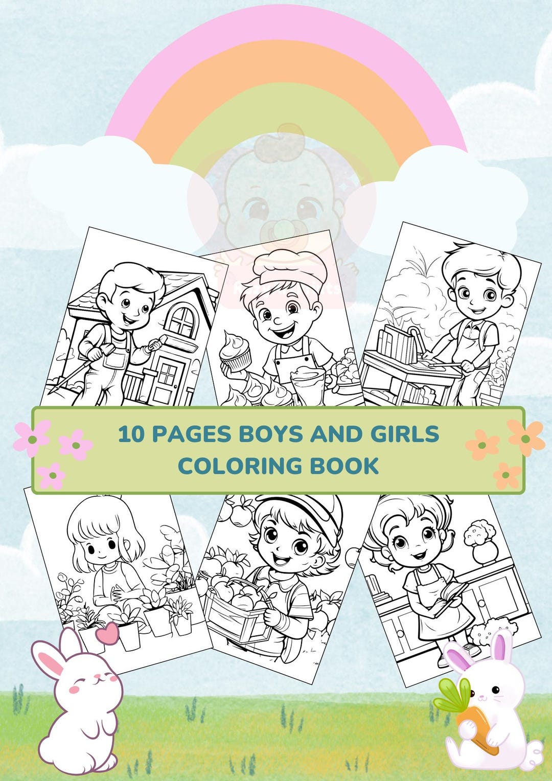 Boys and Girls Coloring Pages for Kids,10 Coloring Pages,boys and Girls ...