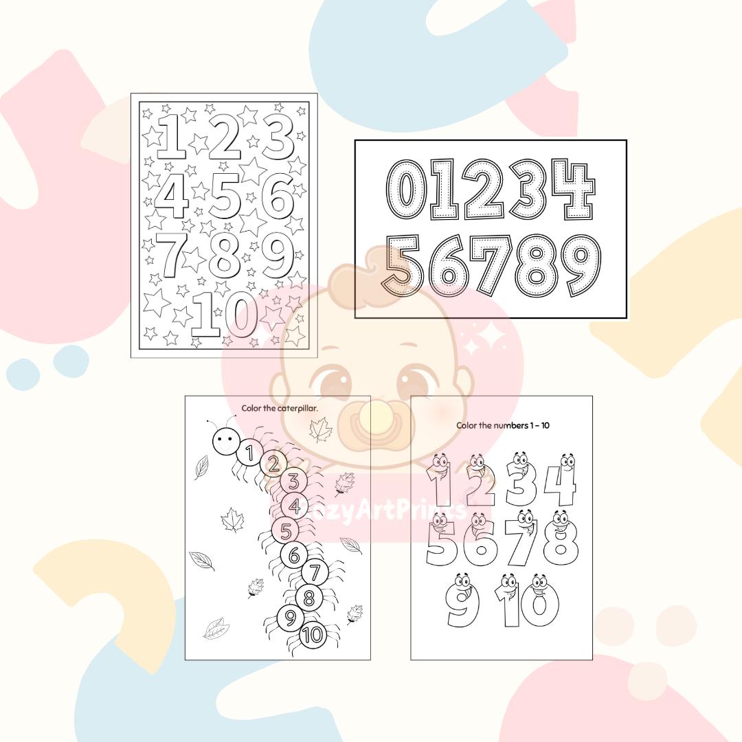 30 Printable Learning Numbers 1 - 10 Coloring Pages for Kids, Toddlers ...