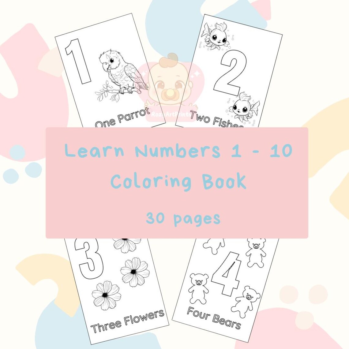 30 Printable Learning Numbers 1 - 10 Coloring Pages for Kids, Toddlers ...