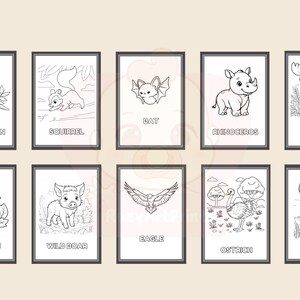 30 Wild Animal Coloring Pages for Kids, 30 Wild Animal Coloring Sheets ...