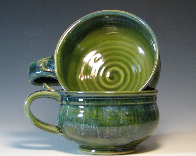 SALE Bowl With Handle Set of Two Soup Cappuccino Chili Mug - Etsy