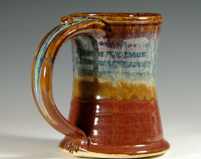 Ceramic Coffee Mug Beer Tankard Stein Cup Glazed in Brick - Etsy