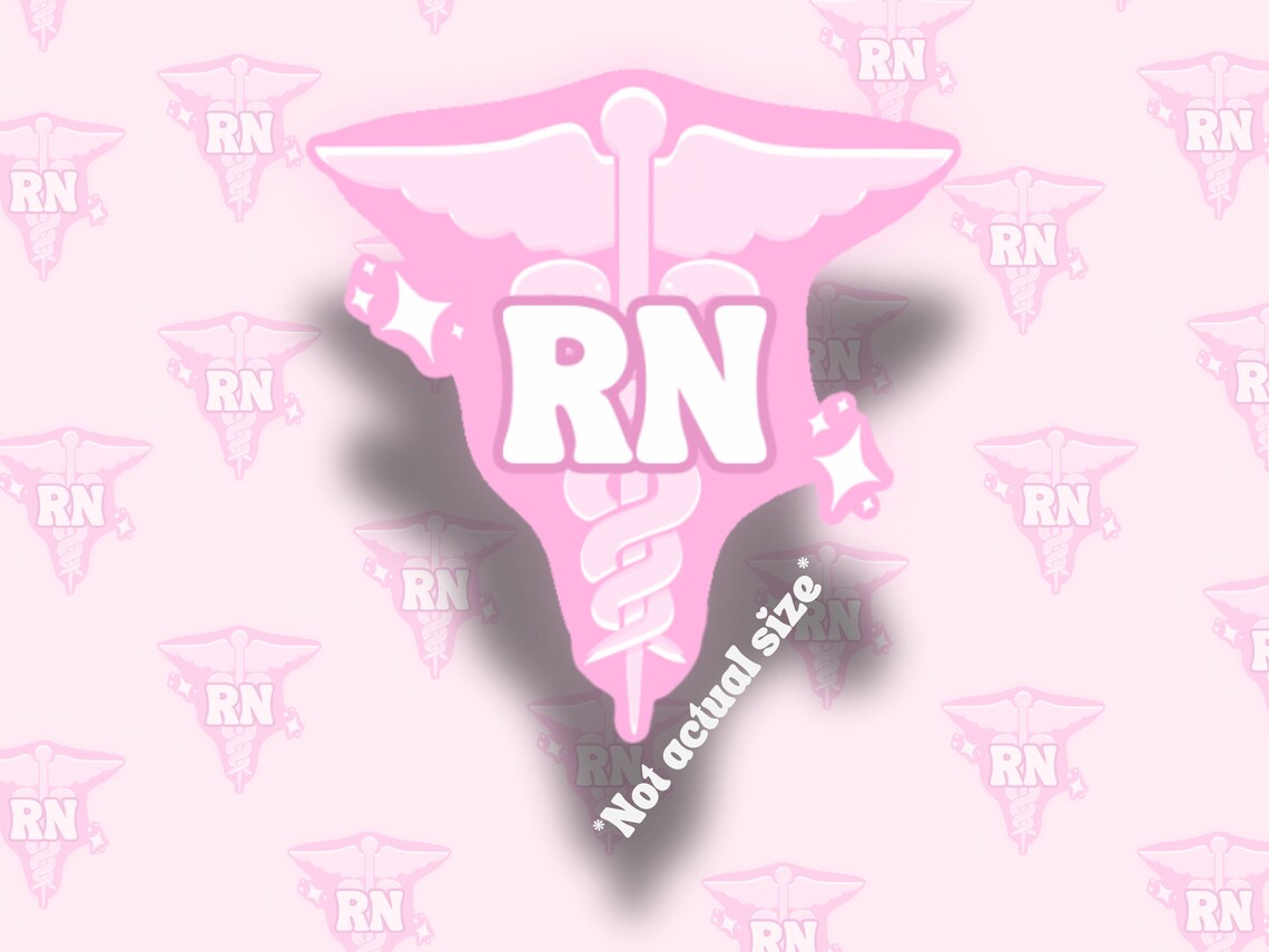 RN Sticker, Registered Nurse Sticker, Pink Nurse Sticker, Cute Nurse ...