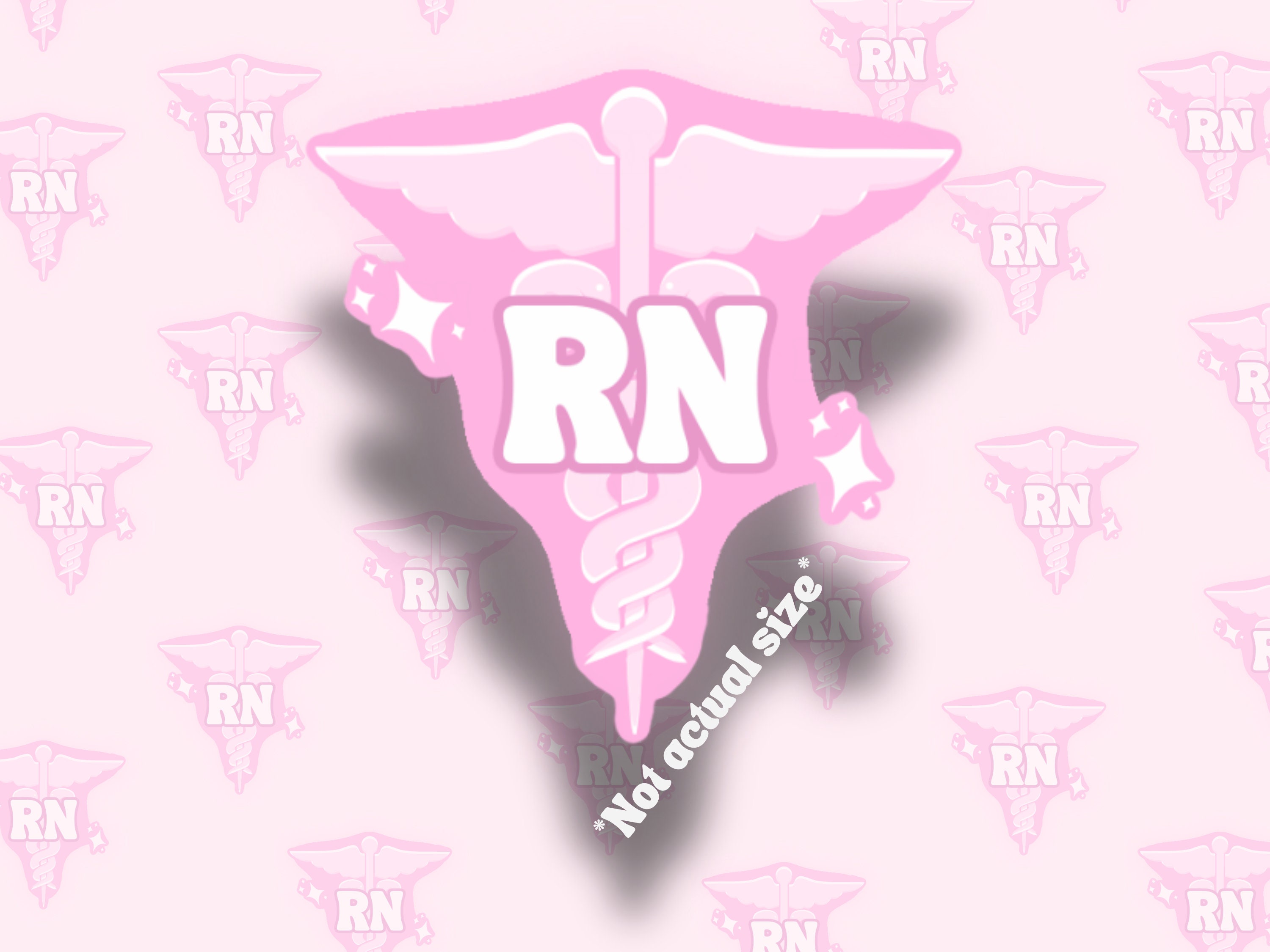 RN Sticker, Registered Nurse Sticker, Pink Nurse Sticker, Cute Nurse ...