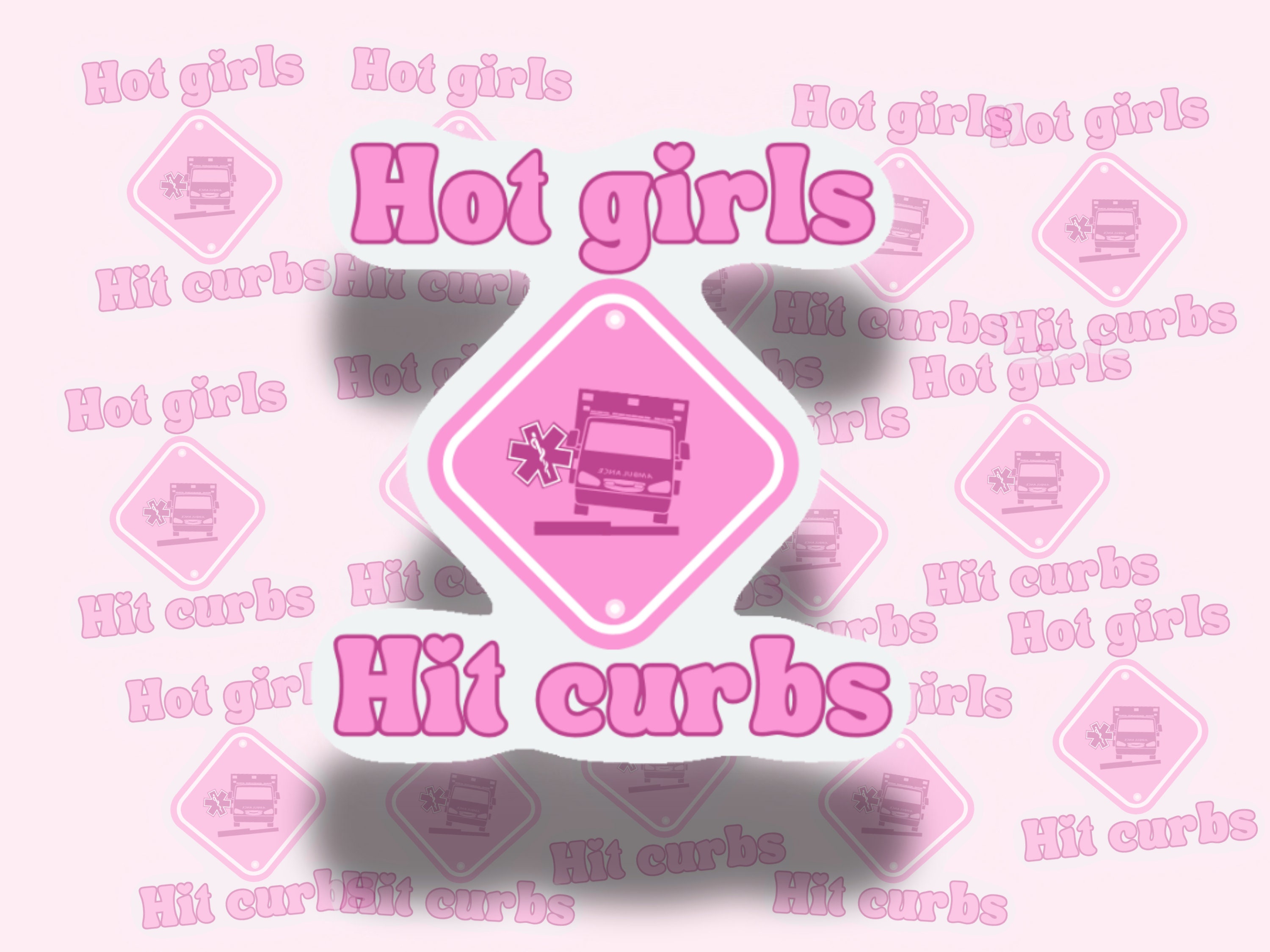 Hot Girls Hit Curbs Paramedic Sticker Funny EMS Sticker Cute EMT ...