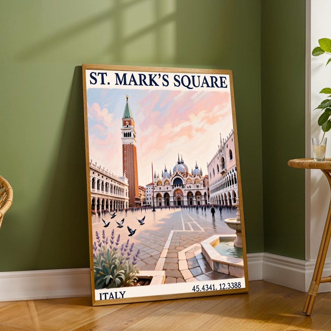 Venice Travel Poster – St. Mark's Square Print, Italian Wall Art - Etsy