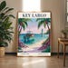 Key Largo Art Print – Cozy Coastal Boat, Palm Trees, Lighthouse, Mixed ...
