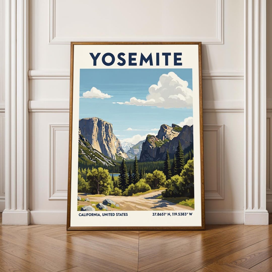 Yosemite National Park Poster – Granite Cliffs Landscape Art Print - Etsy