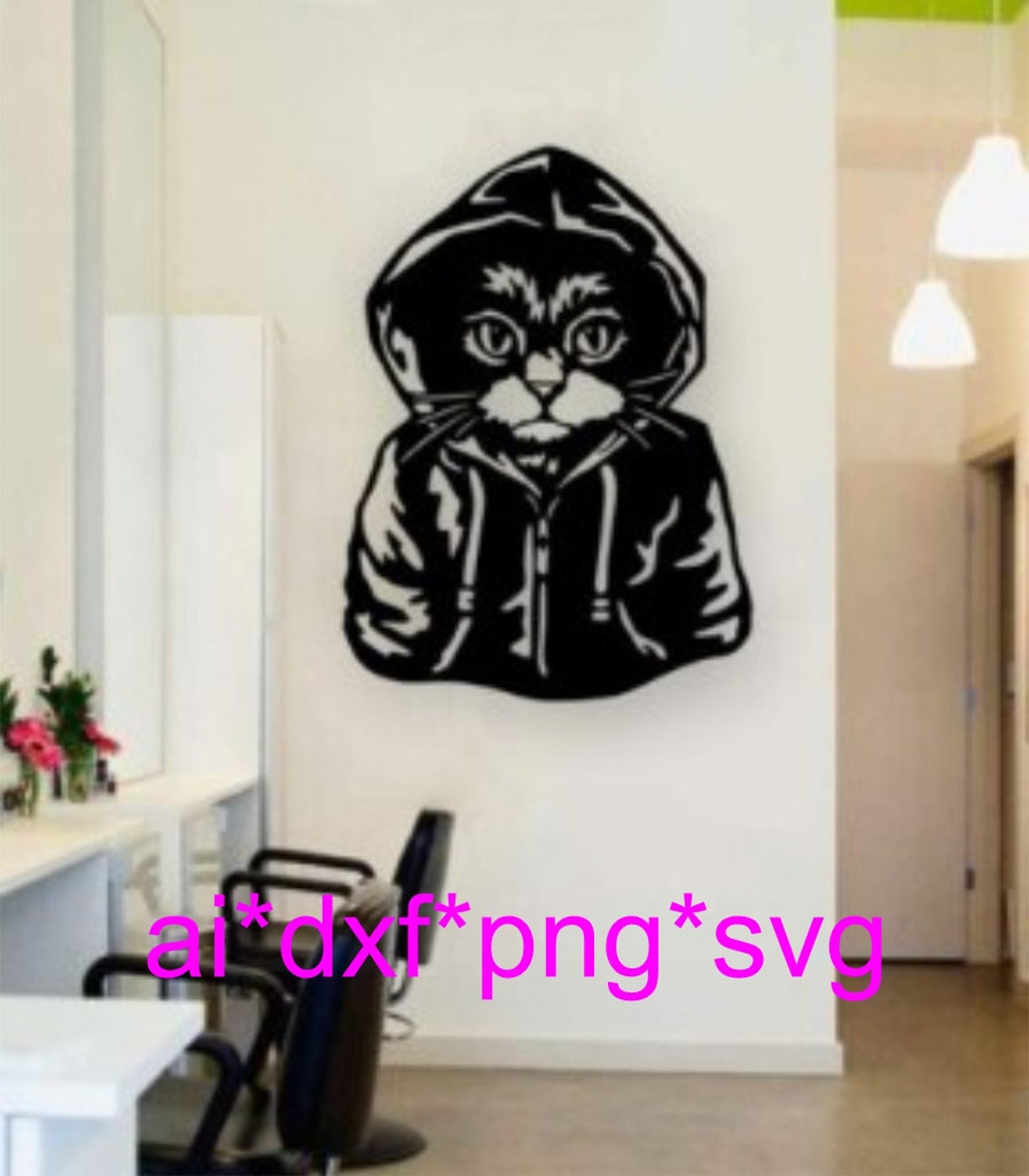 Kedi,lazer Kesim Svg Dxf Png Ai Dosyaları Cnc Kesme Yönlendirici ...