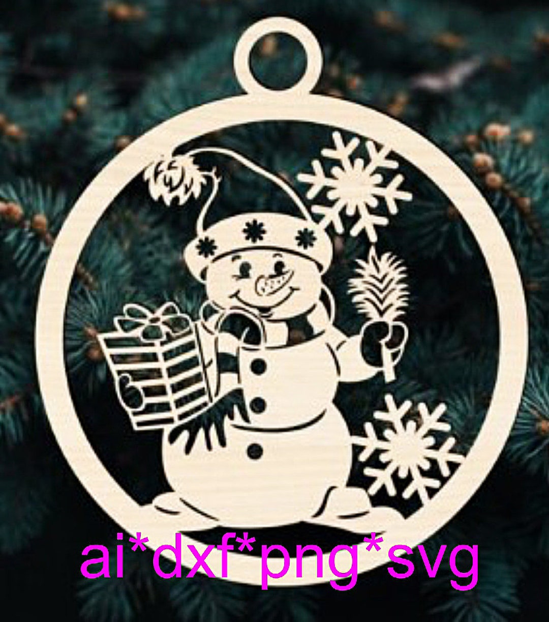 Noel Topu,,lazer Kesim Svg Dxf Png Ai Dosyaları Cnc Kesme Yönlendirici ...