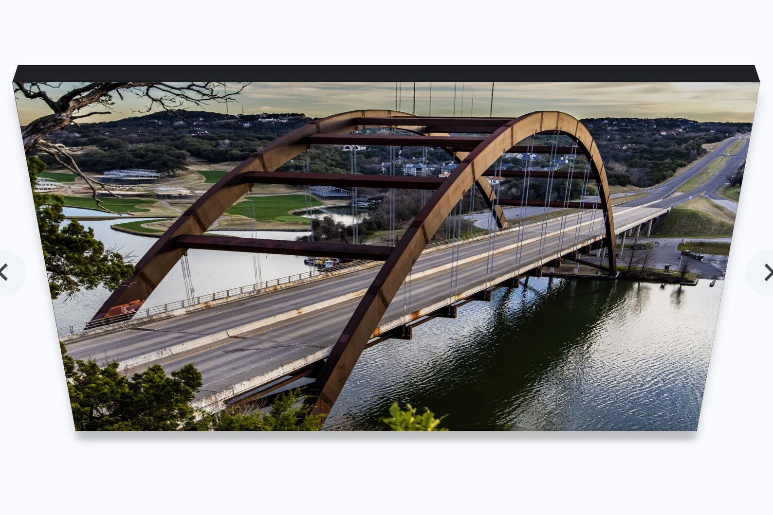 Serene Austin 360 Bridge 24X36 Canvas Print - Tranquil No-traffic View ...