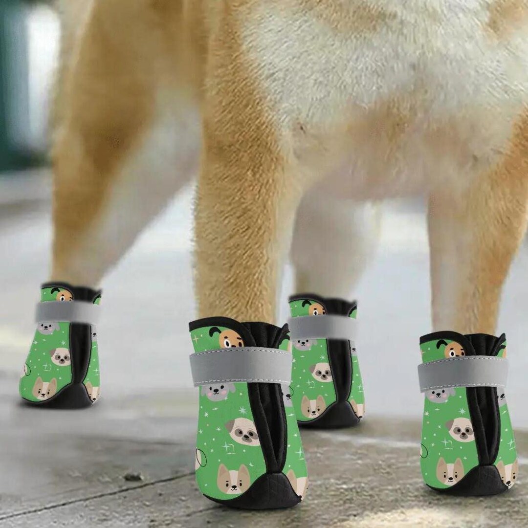 Super Cute Puppy Dog Print Non-slip Dog Booties, 4 Sizes, 6 Colors ...