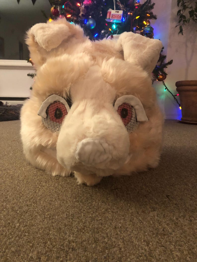 Light Pink and White Canine Fursuit Head - Etsy
