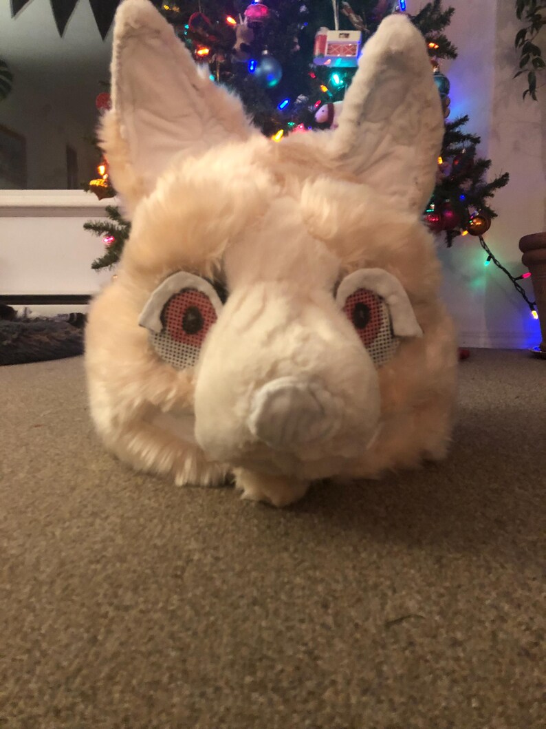 Light Pink and White Canine Fursuit Head - Etsy