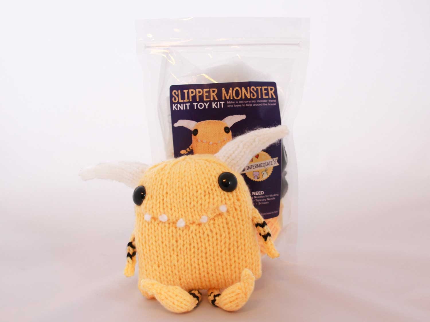 Slipper Monster Toy Knitting Kit - Etsy