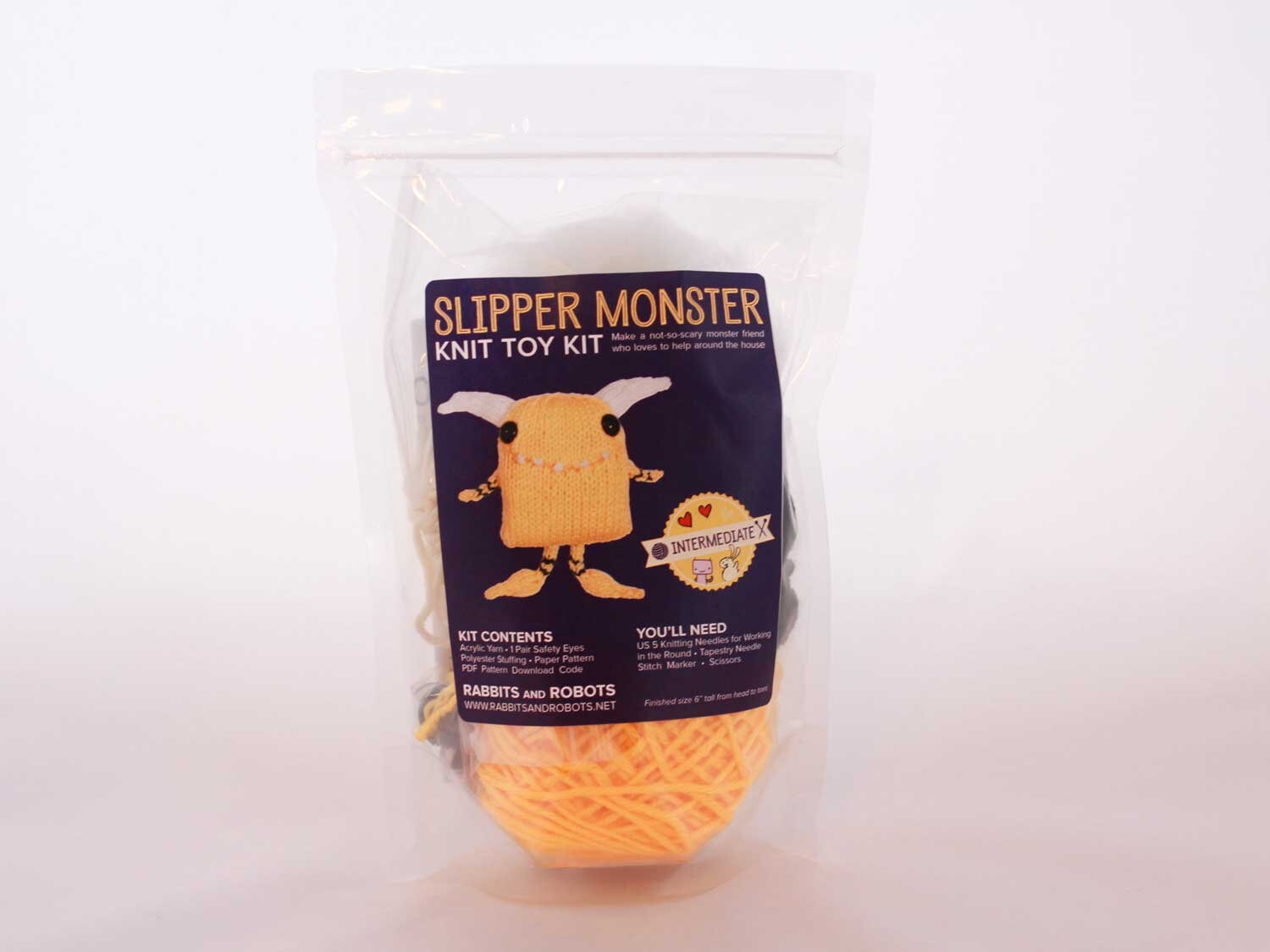 Slipper Monster Toy Knitting Kit - Etsy