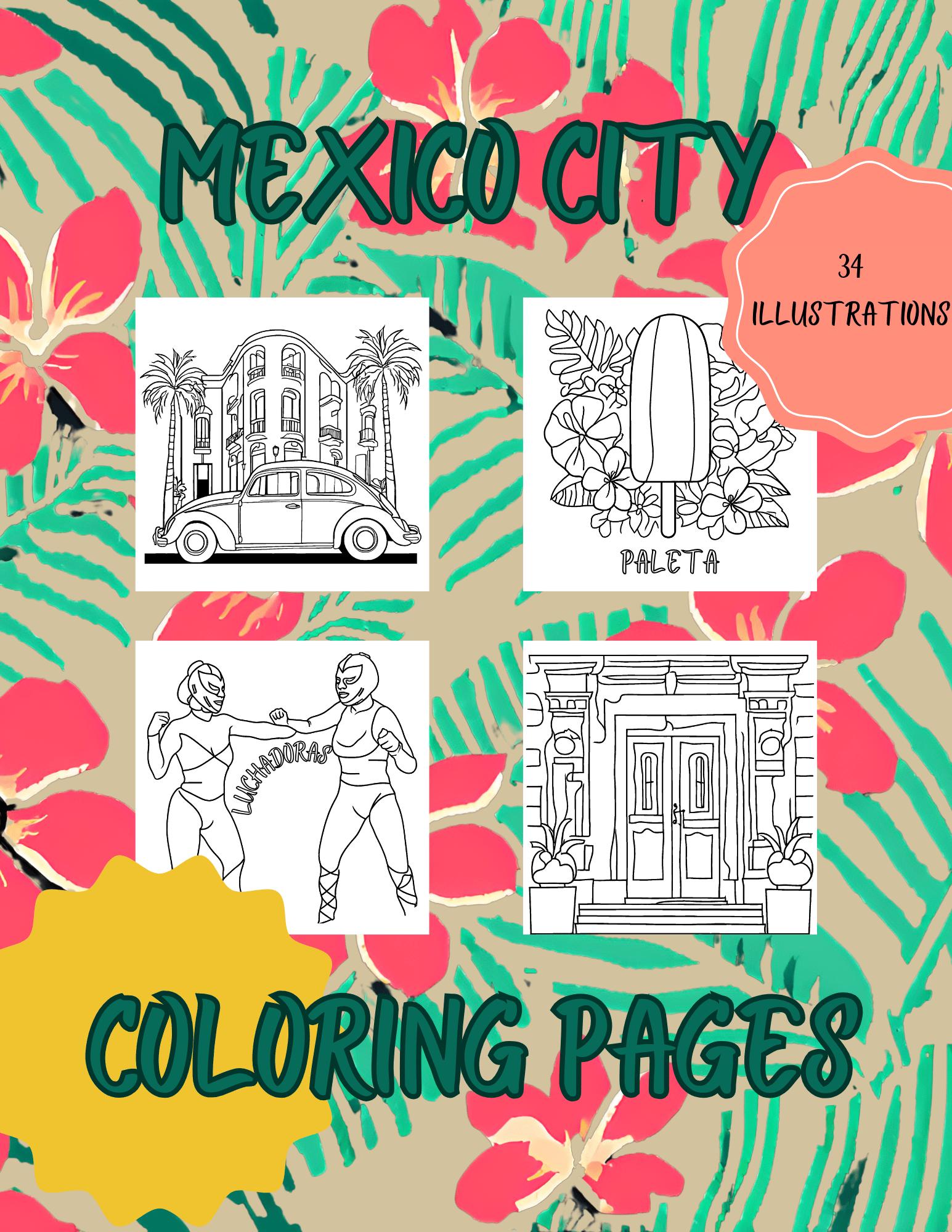Mexico City Coloring Book/ Digital / Mexico City Coloring Pages ...