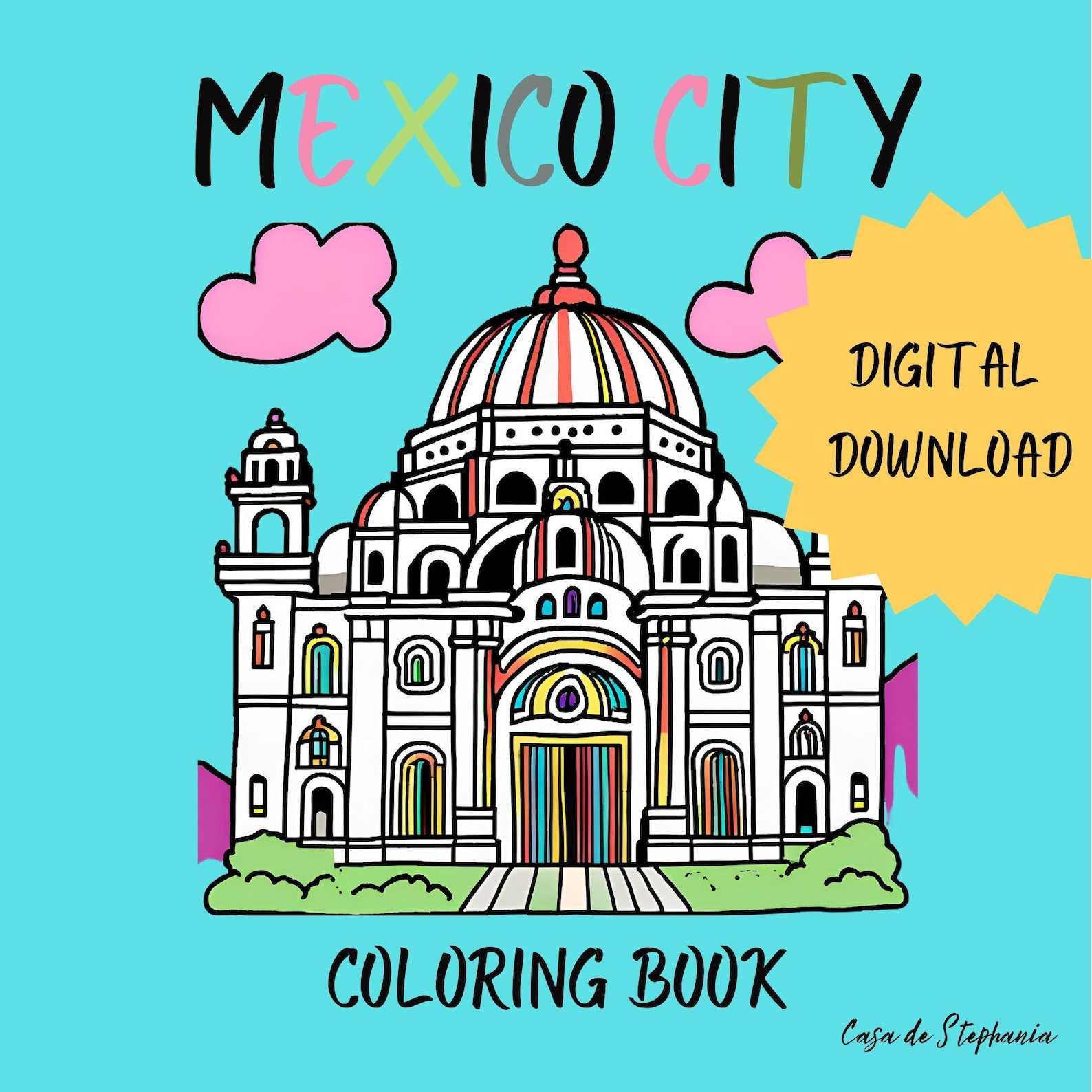 Mexico City Coloring Book/ Digital / Mexico City Coloring Pages ...