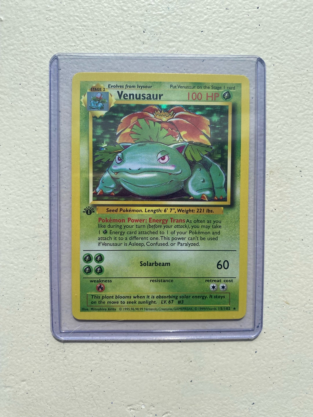 First Edition Base Set Venusaur Holographic Pokémon PROXY Card - Etsy