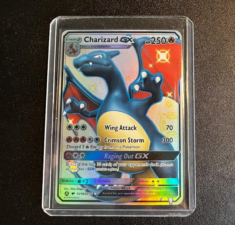 Charizard GX Shiny Vault Hidden Fates PROXY Pokémon Card - Etsy