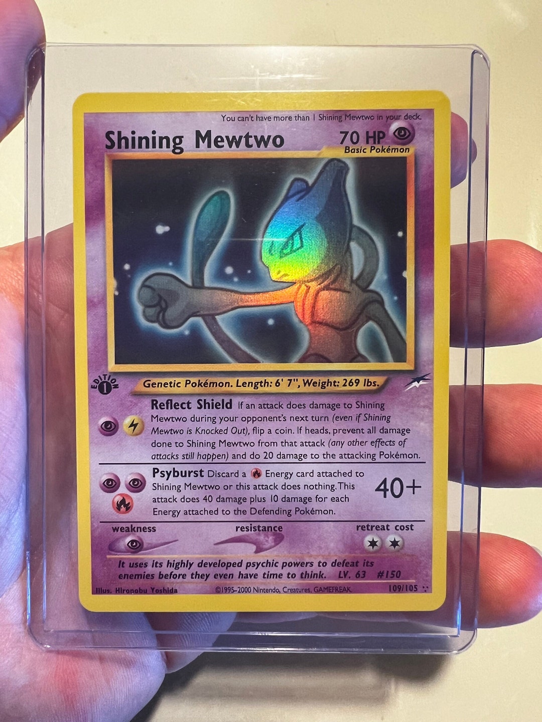 First Edition Base Set Shining Mewtwo Holographic Pokémon PROXY Card - Etsy