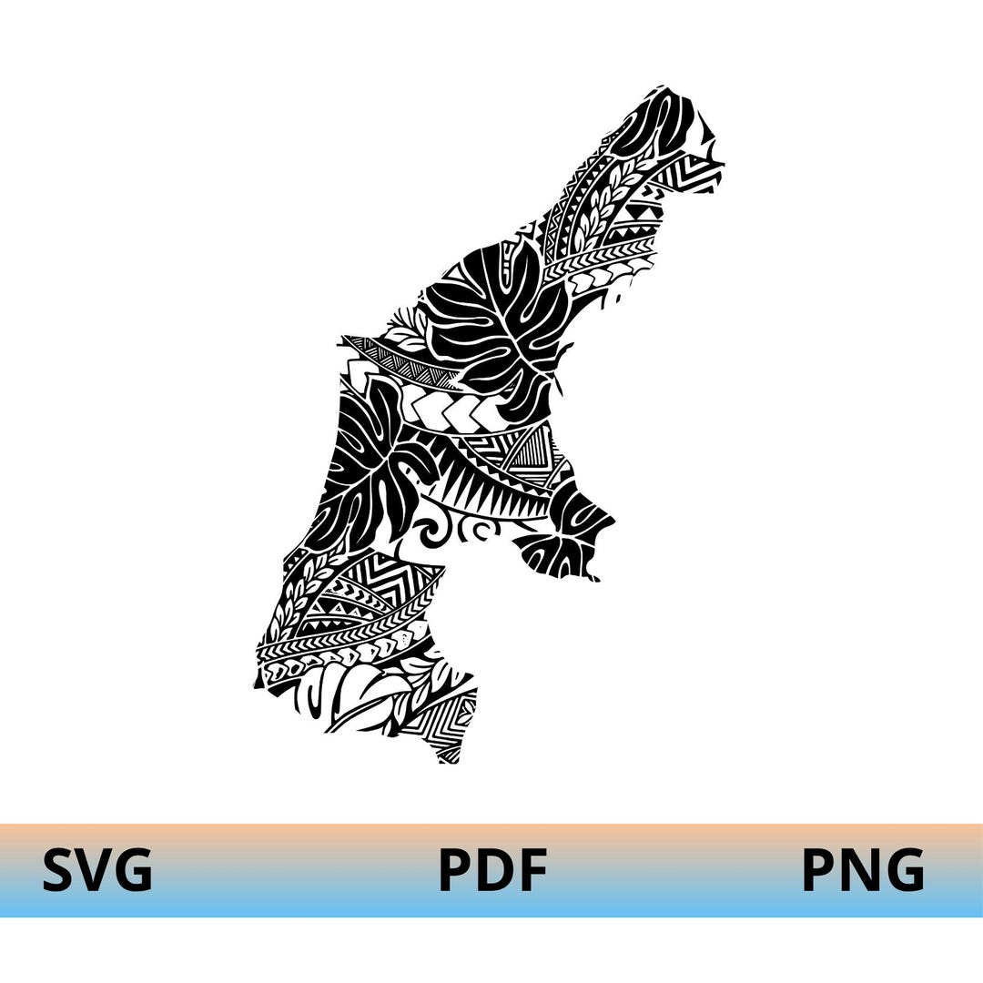 Saipan Island Digital Map – PDF - SVG - PNG - Etsy