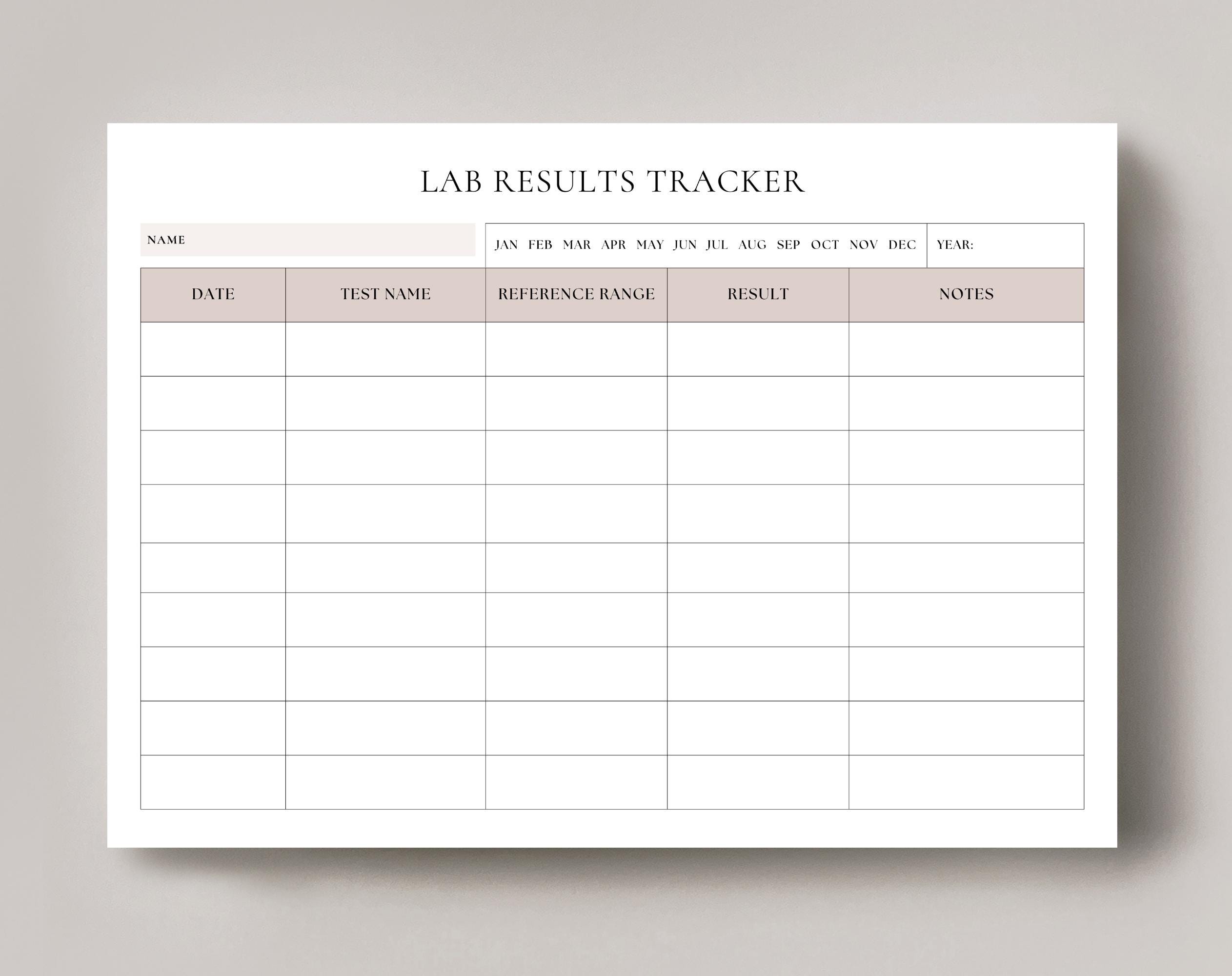 Lab Results Tracker | Lab Tracker | Lab Test Results Tracker ...