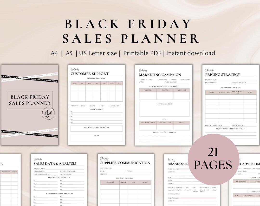 Black Friday Sales Planner | Black Friday Planner | Printable Planner ...