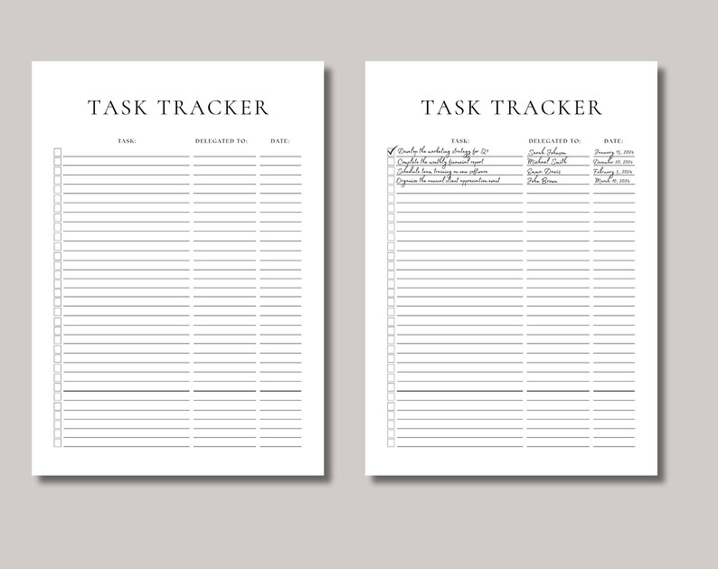 Task Tracker | Work Task Log | Printable Task Tracker | Printable ...