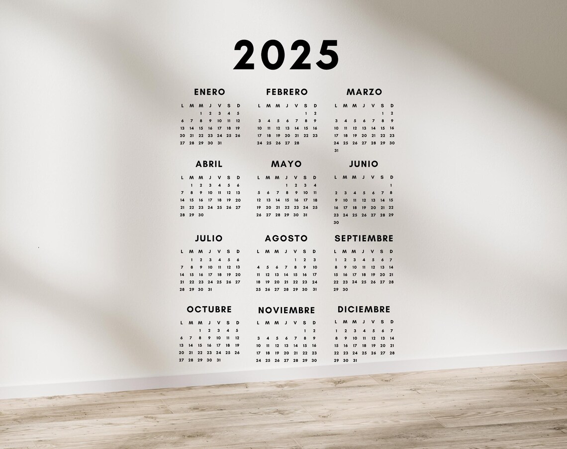 2025 Spanish Calendar PNG | Sublimation | Transparant Background ...